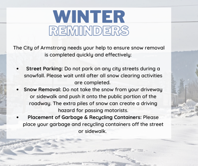 Winter Reminders - City of Armstrong