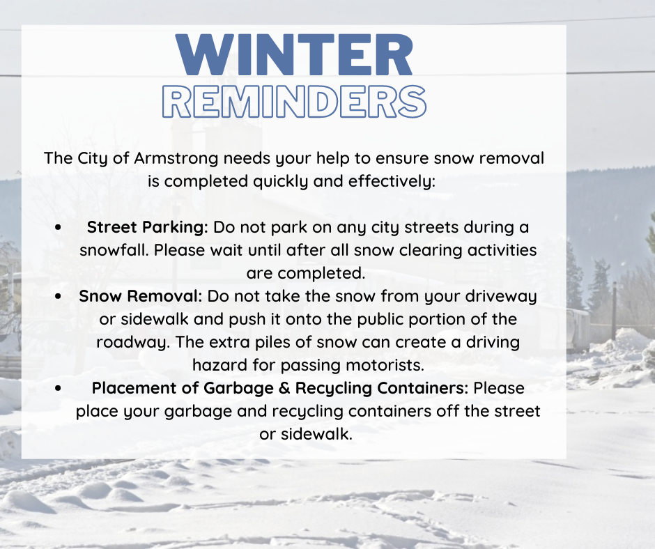 Winter Reminders - City of Armstrong